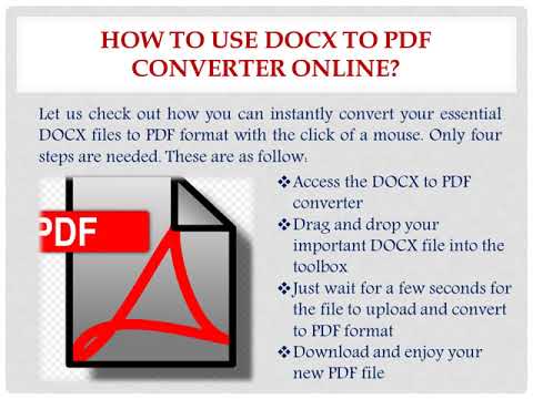Use and Features of DOCX to PDF Converter Online