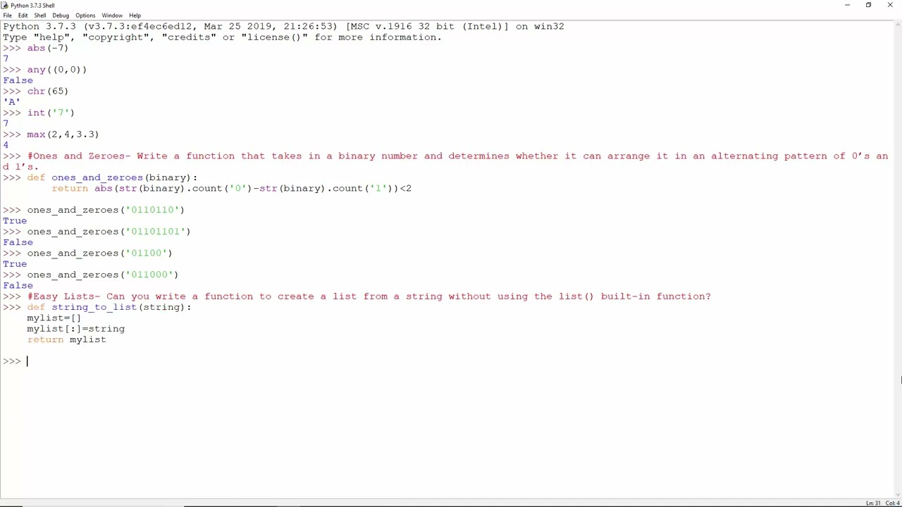 Python Built-in Functions Practical