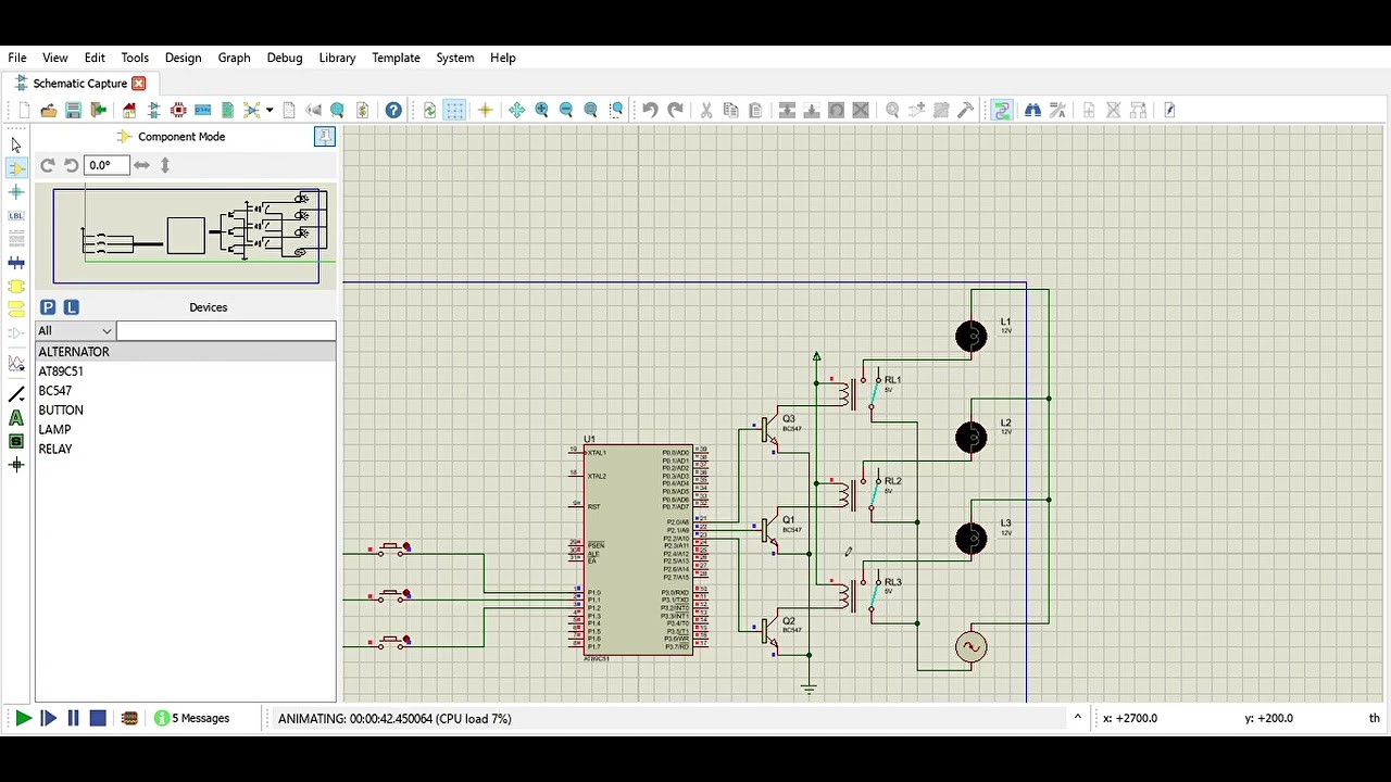Automatic Light Control Project Proteus Simulation