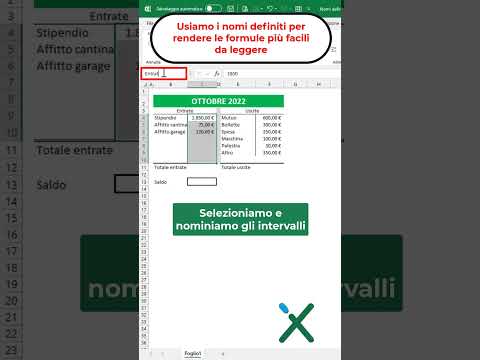 EXCEL TRUCCHI: โ Semplifica le formule con i nomi definiti #shorts