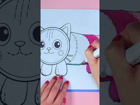 Let's Color Pillow Cat! Satisfying Coloring Page | GABBY'S DOLLHOUSE