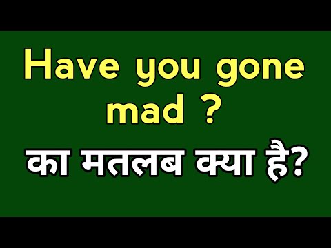 Have you gone mad? meaning in Hindi | Have you gone mad? ka matlab kya hota hai