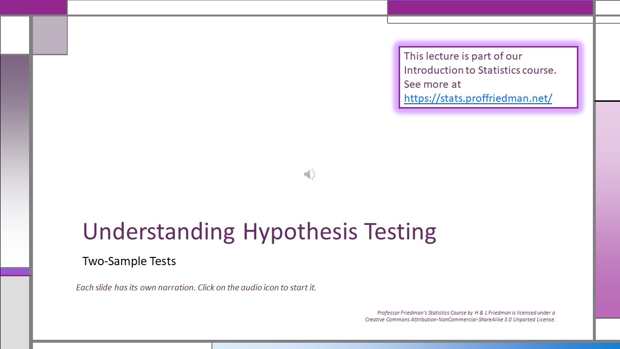 Understanding 2-Sample Hypothesis Testing -Lecture