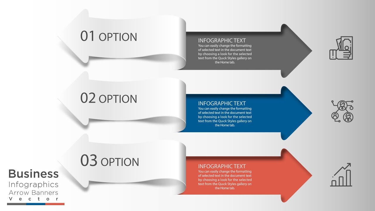 Business Infographic Arrow Banners Vector Illustrator Tutorial