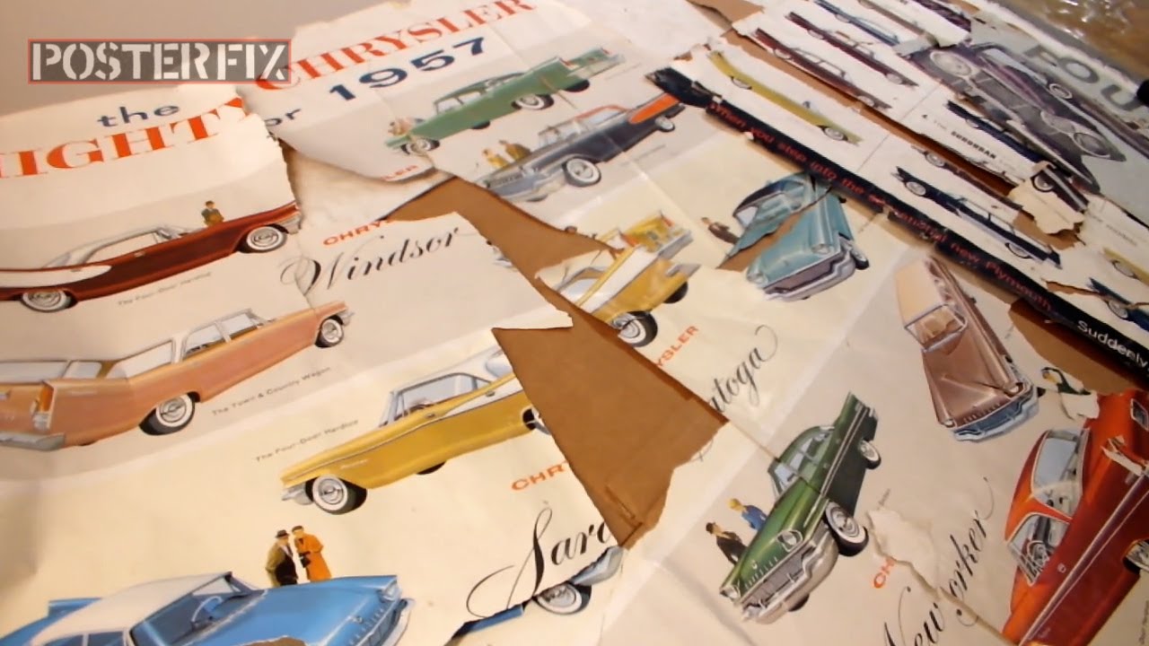 RAVAGED 1950s CAR POSTERS - Linen Backed at Posterfix