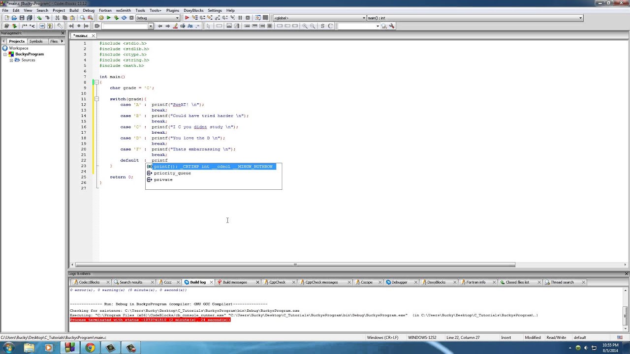 C Programming Tutorial - 31 - switch
