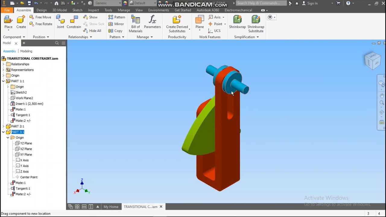 Tutorial Transitional Constraint | Autodesk Inventor