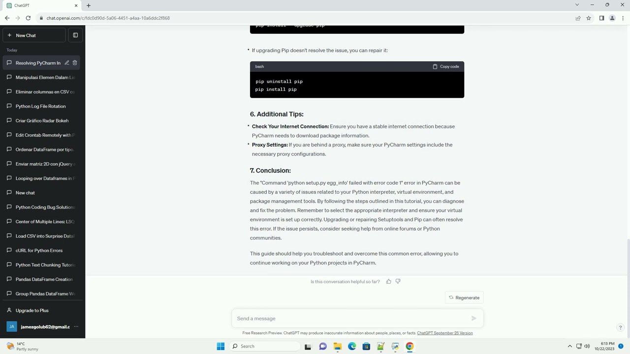 Cannot install new packges in Pycharm Command python setup py egg info failed with error code 1
