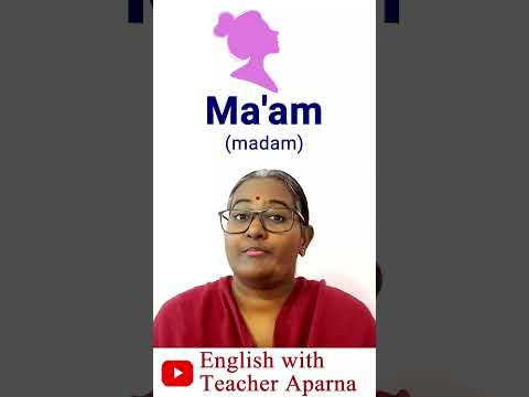 Madame – Madam – Ma'am – Mam HOW TO UNDERSTAND #tamilmedium #spokenenglish #helpstudy