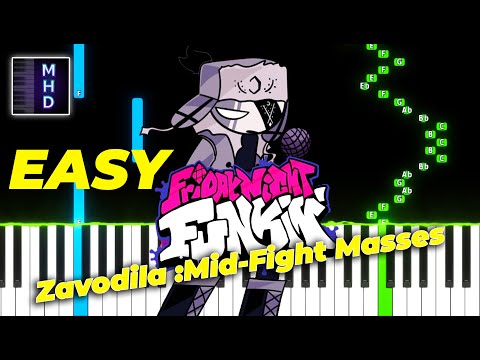 Zavodila - Friday Night Funkin' Mid-Fight Masses (Piano Tutorial Easy)