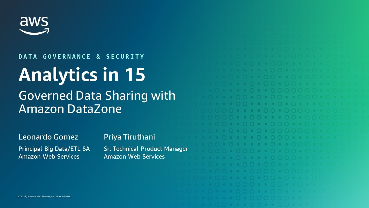 Analytics in 15: Governed Data Sharing with Amazon DataZone- AWS Analytics in 15