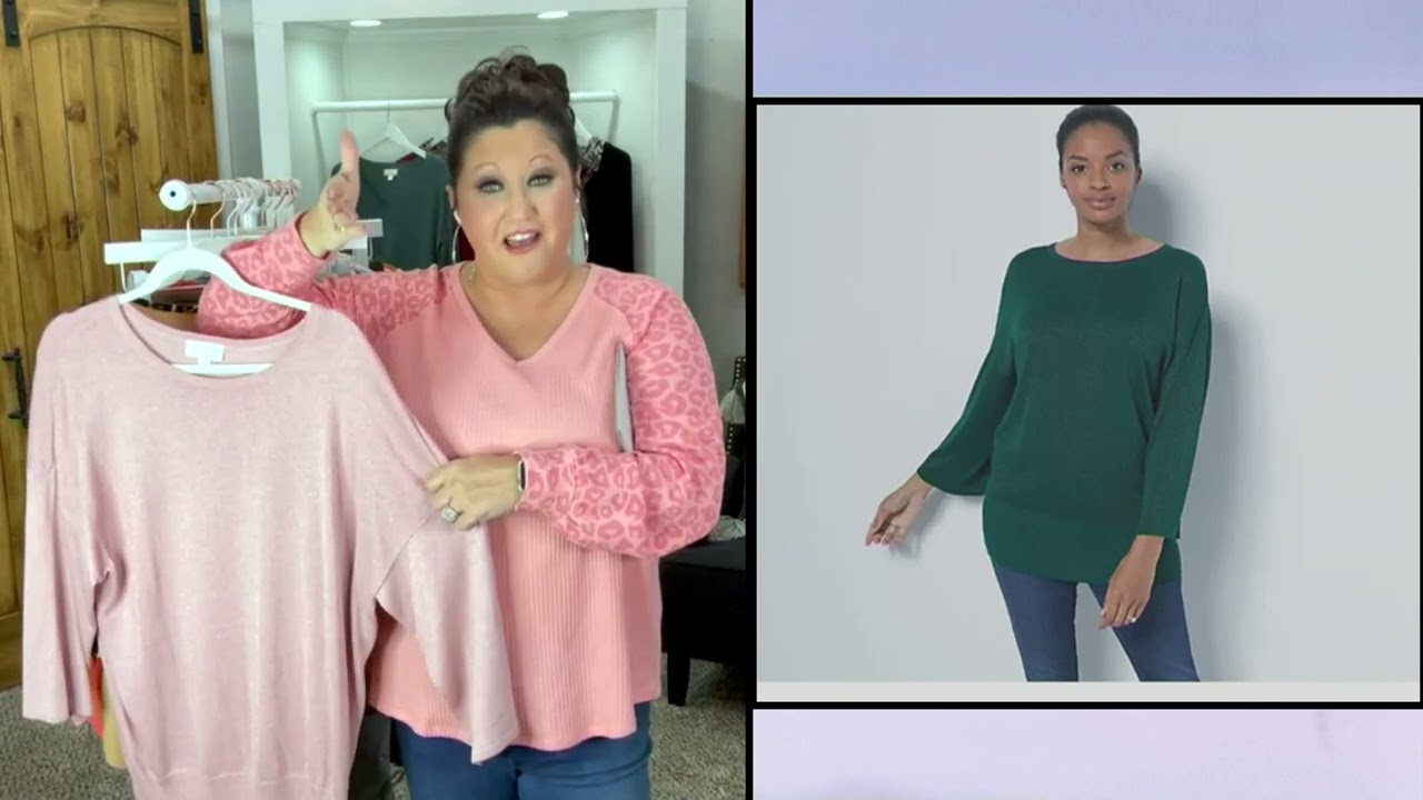 Belle by Kim Gravel Lurex Drop Shoulder Sweater on QVC