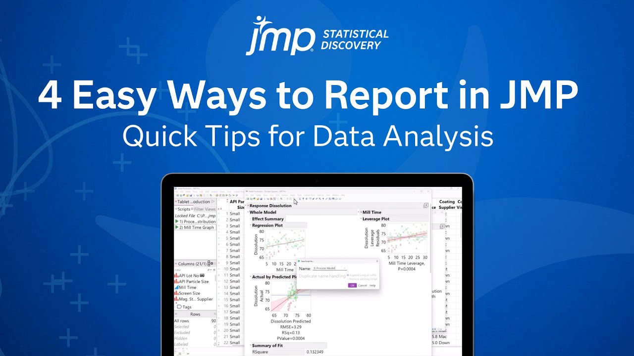 4 Easy Ways to Report in JMP | Quick Tips for Data Analysis