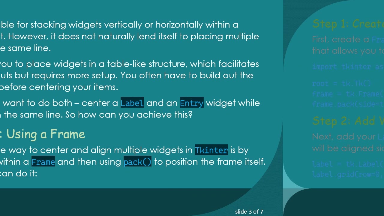 Center and Align Multiple Items Using Tkinter in Python