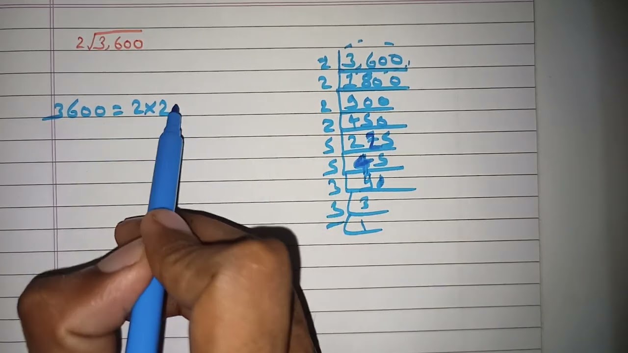 Square Root of 3600 with the help of Prime Factorisation Method 2√3600