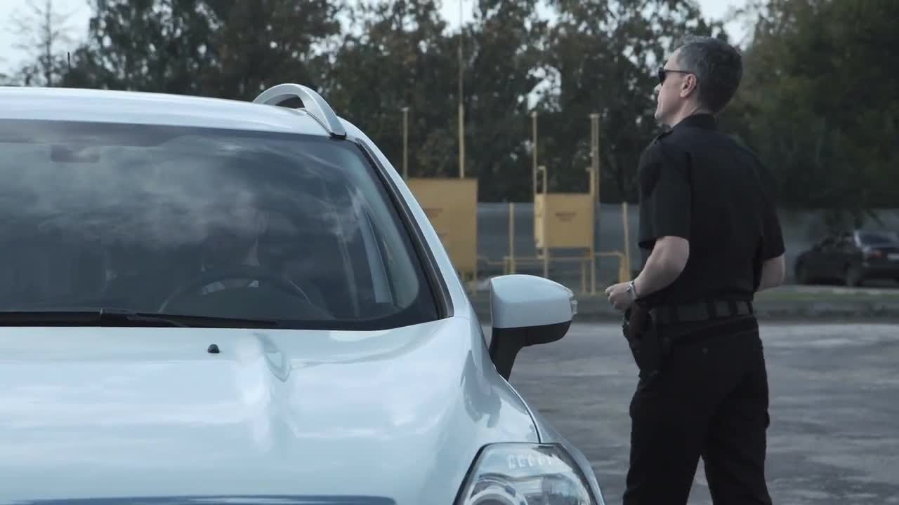 Cop Pulls Over Driver Stock Video