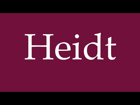 How to Pronounce ''Heidt'' Correctly in German