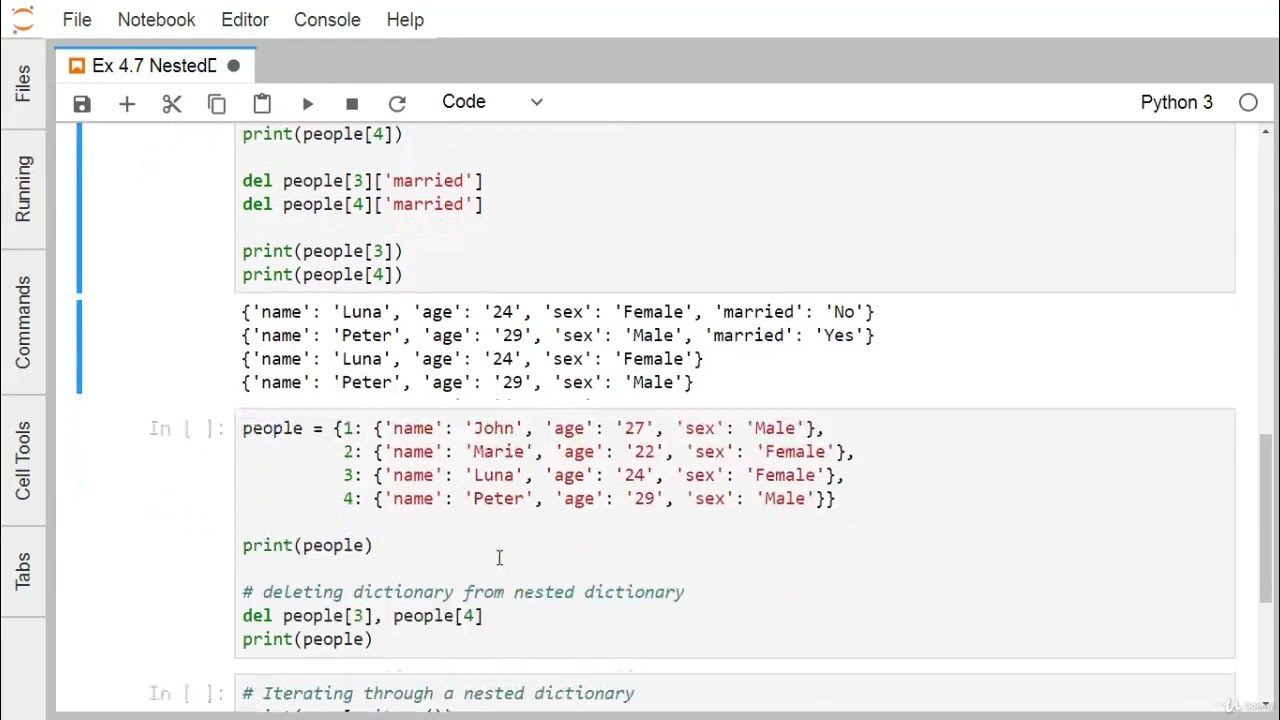 #30 Python Nested Dictionary Implementation