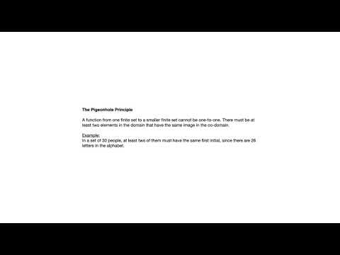 9.4 The Pigeonhole Principle