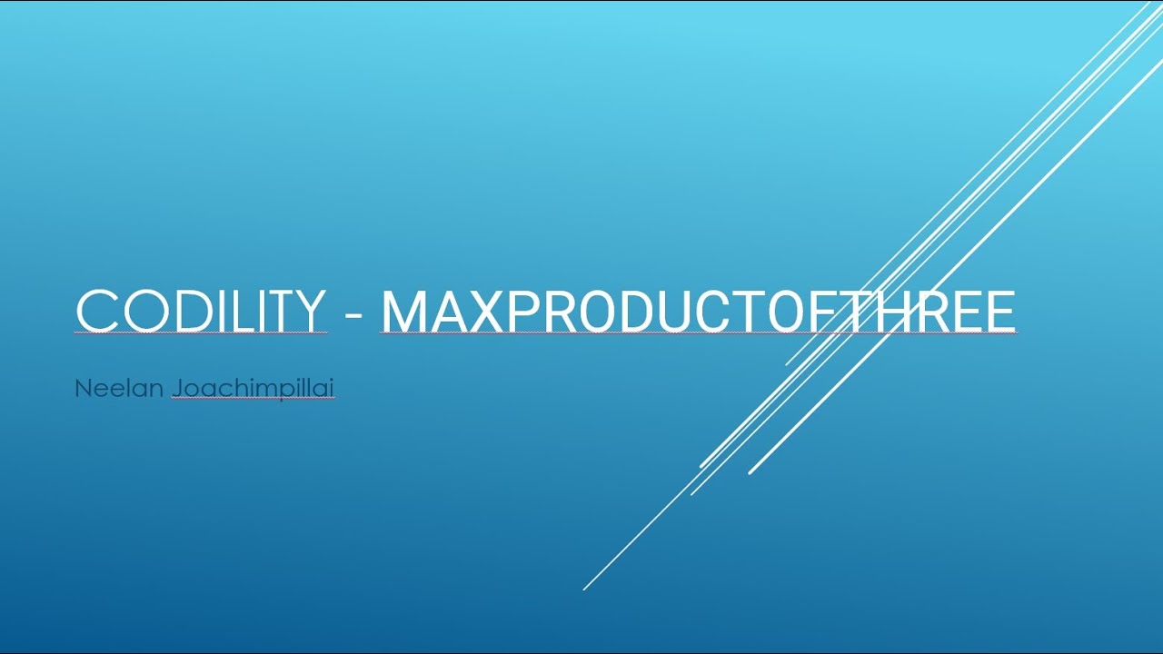 Codility - MaxProductOfThree (JavaScript)
