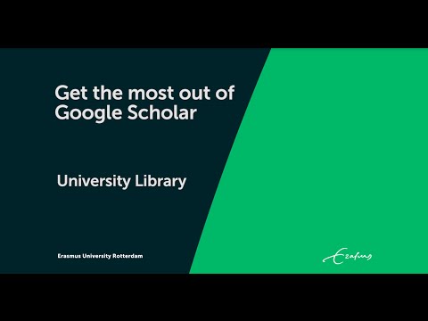 Get the most out of Google Scholar