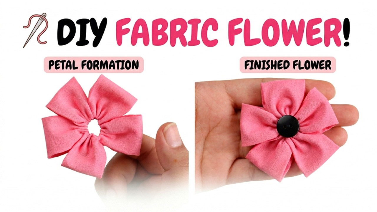 How To Make Flower With Fabric - Easy Fabric Flower - Fabric Rose Tutorial I DIY Fabrics Flower