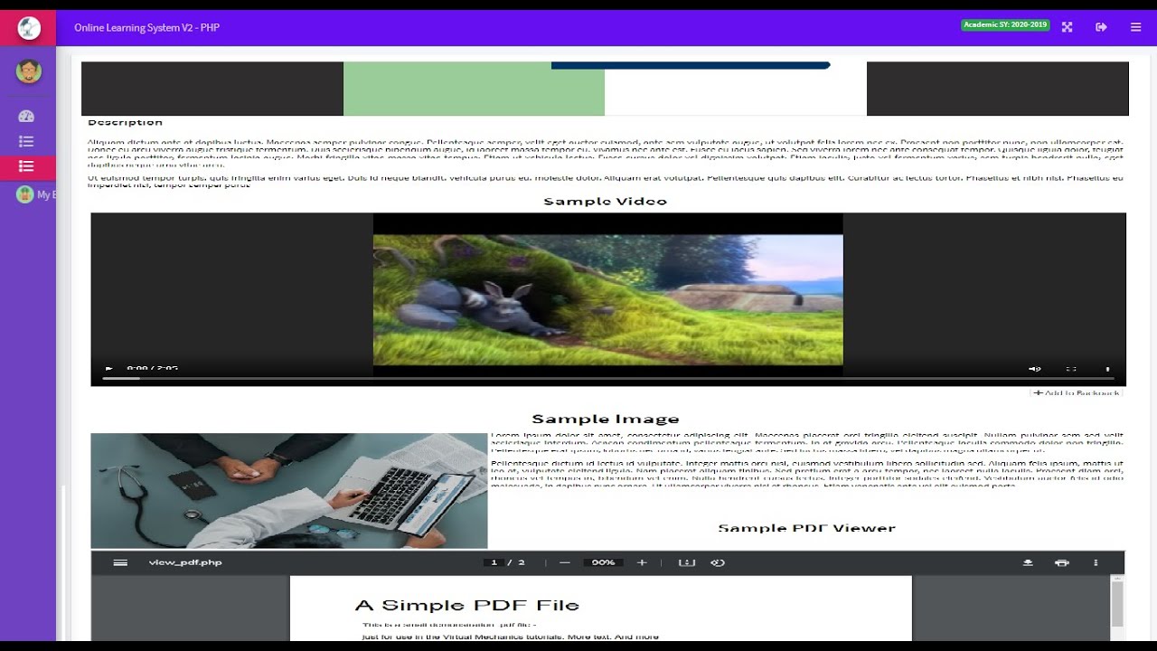 Online Learning System V2 using PHP DEMO