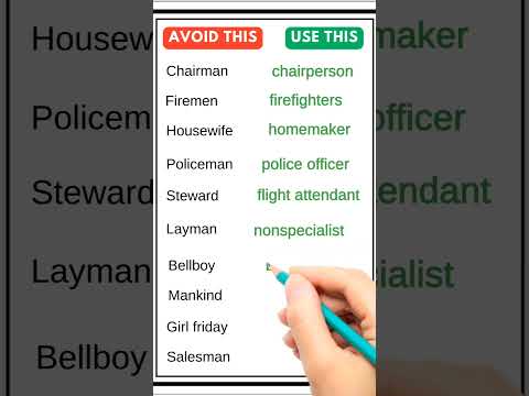 Avoid these Gender Sensitive Terms #improveyourenglish #genderequality #genderneutrality