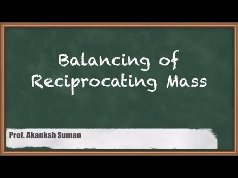 Balancing of Reciprocating Mass Video Lecture - Mechanical Engineering