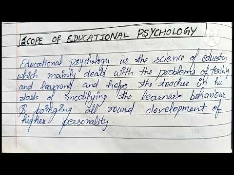 scope of educational psychology