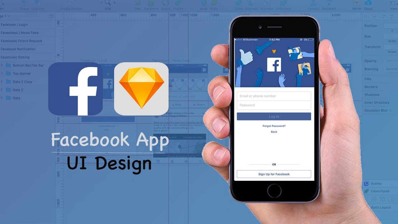 Design Facebook Application UI in Sketch - Part 1