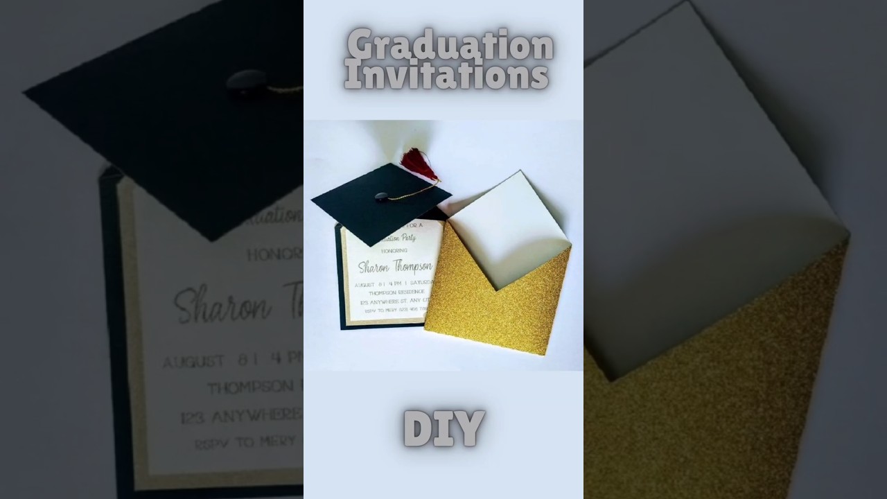 DIY Graduation invitations Cricut made #cricut #silhouettecameo #diy #classof2025 #invitations #svg