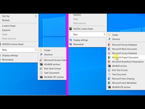 Restore Missing Microsoft Office Document (Word, Excel, etc...) to the Right-click Context Menu