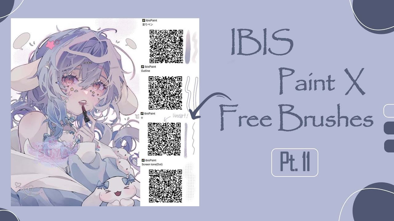 ibis paint x brushes Qr codes || { w/ sample } || free | how to get qr codes for ibis paint | pt 12