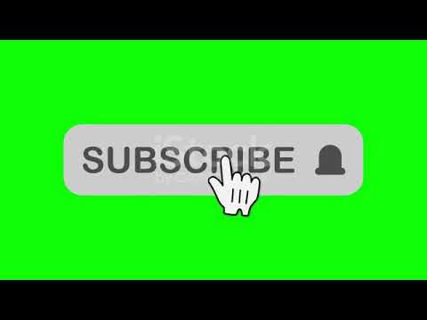Animation of Clicking Subscribe Button and Bell Notification. green screen