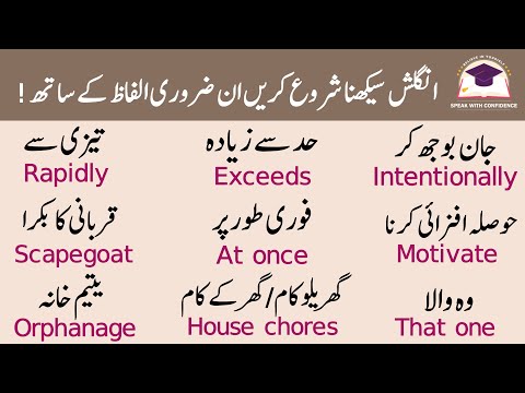 Essential English Vocabulary Words with Urdu Meaning | Words Pronunciation | Speak with Confidence