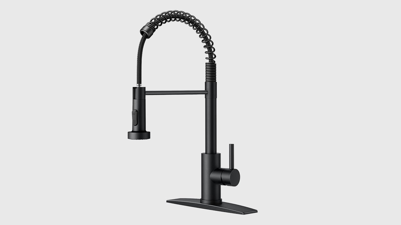 FORIOUS Kitchen Faucet, Commercial Spring Pull Down, Easy To Install