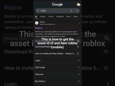 how to get the asset id from an item on roblox (mobile) #roblox #tutorial