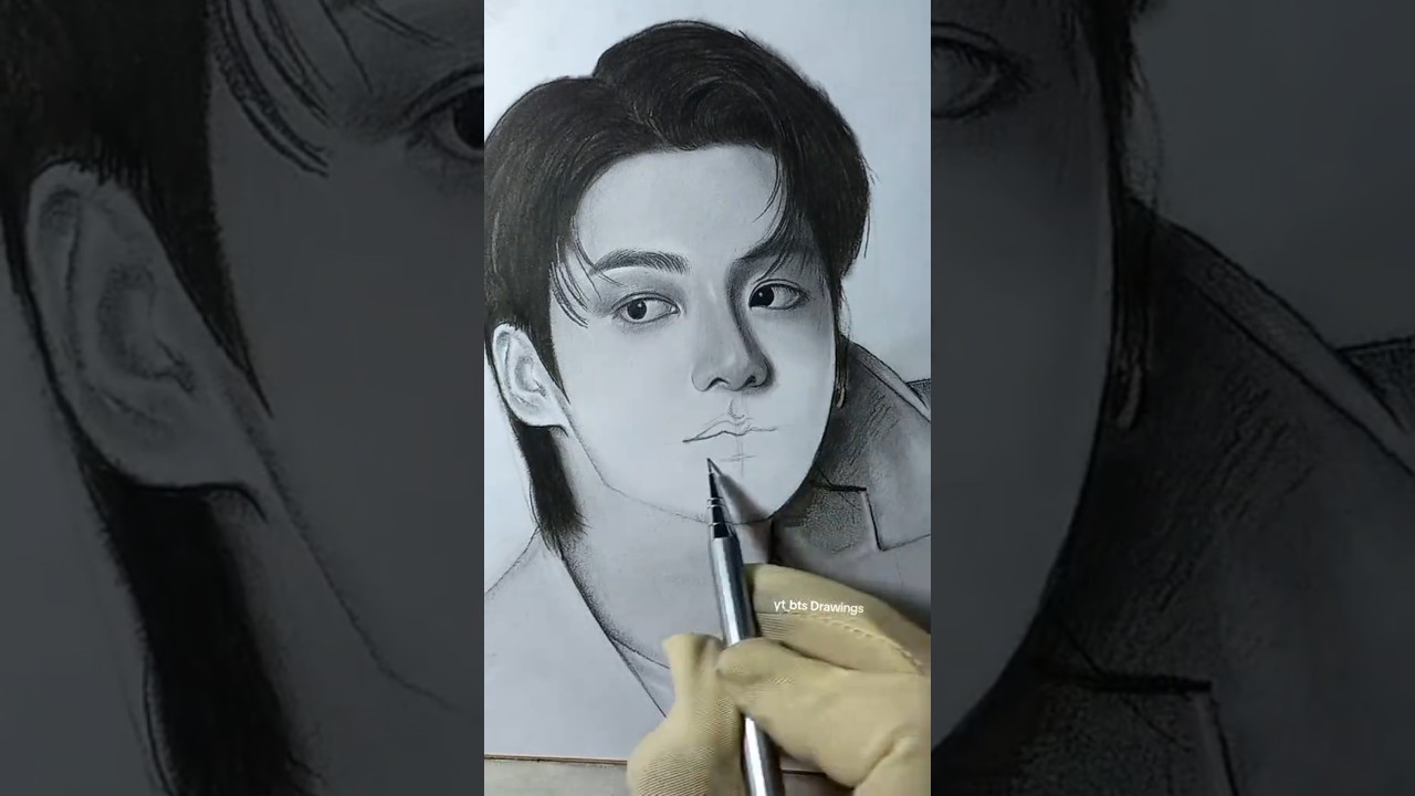 Jungkook Drawing 💜🐰 #btsfanart #drawing #btsdrawings #Jungkook