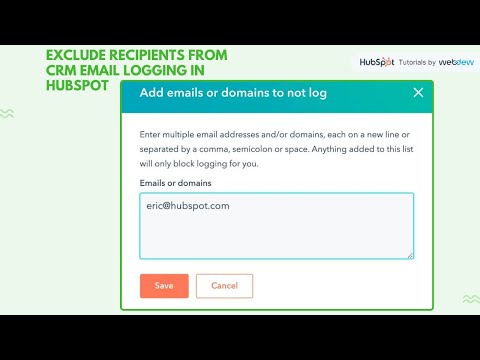 How-to exclude recipients from CRM email logging in Hubspot.