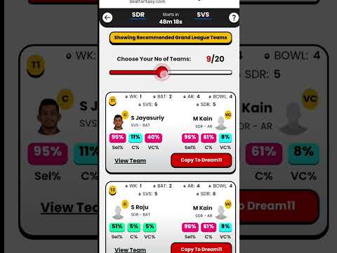 ai team generator for💸 dream11 | ai fantasy team maker 😱💵💸🤑🔥 #shorts #viral