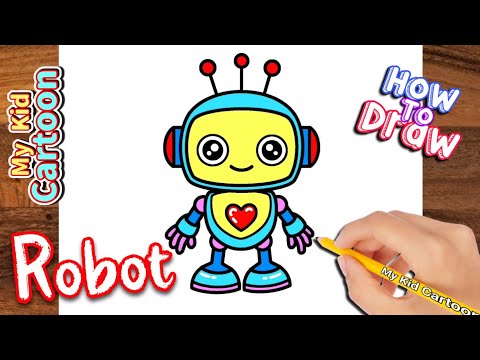 How to Draw A Robot - Easy Robot Drawing Step by Step for Kids and Toddler #robot