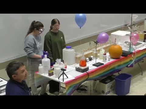 hydrolysis of t-BuBr in water produces HBr and rainbow colors with universal indicator