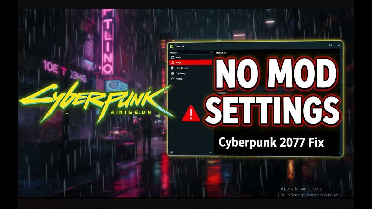 How to fix No Mod Settings or Mods option in Cyberpunk 2077