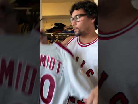 Mike Schmidt 1989 Philadelphia Phillies, Bo Jackson 1989 Kansas City Royals Jersey by Mitchell Ness
