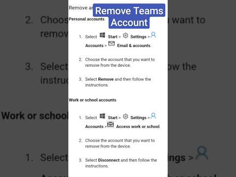 Remove Teams Account #shorts #teams #removeaccount