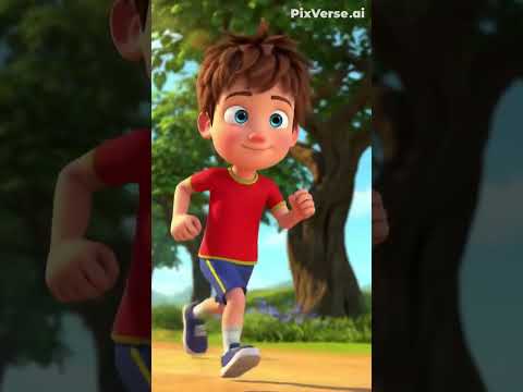 The kid running in the park and play with a bird, #tiger #babybehavior #kidplaywith a bird#animation