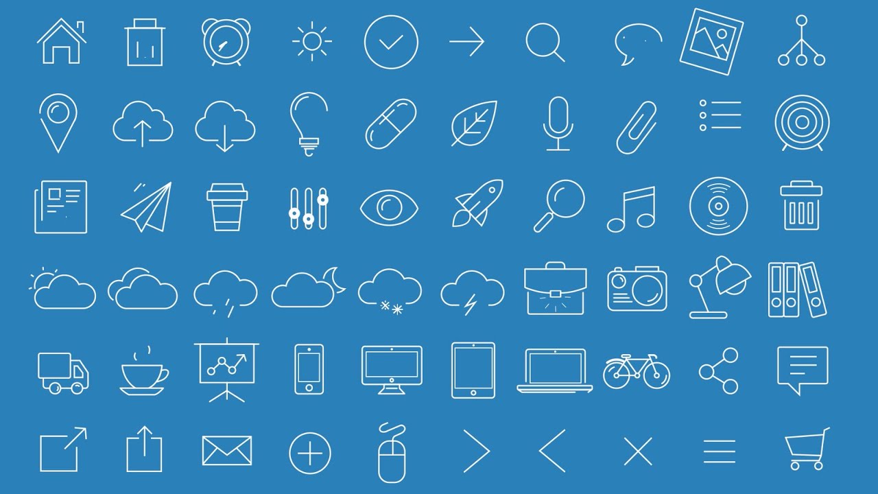60 Thin Line Animated Icons