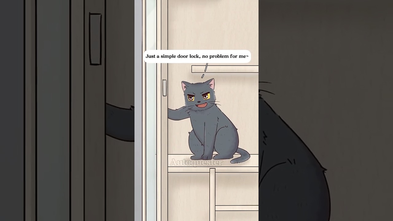 Unstoppable Cat Escapes with Expert Lock-Picking Skills. #cat #dog  #animals #animation