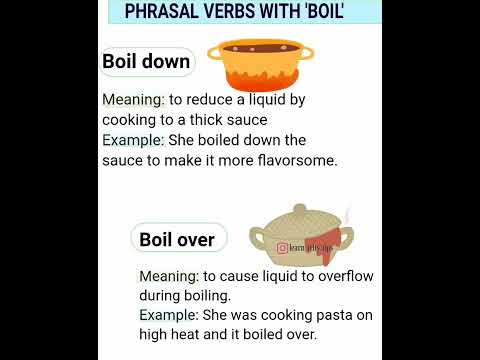 Phrasal verbs: 'Boil over' & 'Boil down' #english #phrasalverbs #vocabulary #shorts #ielts